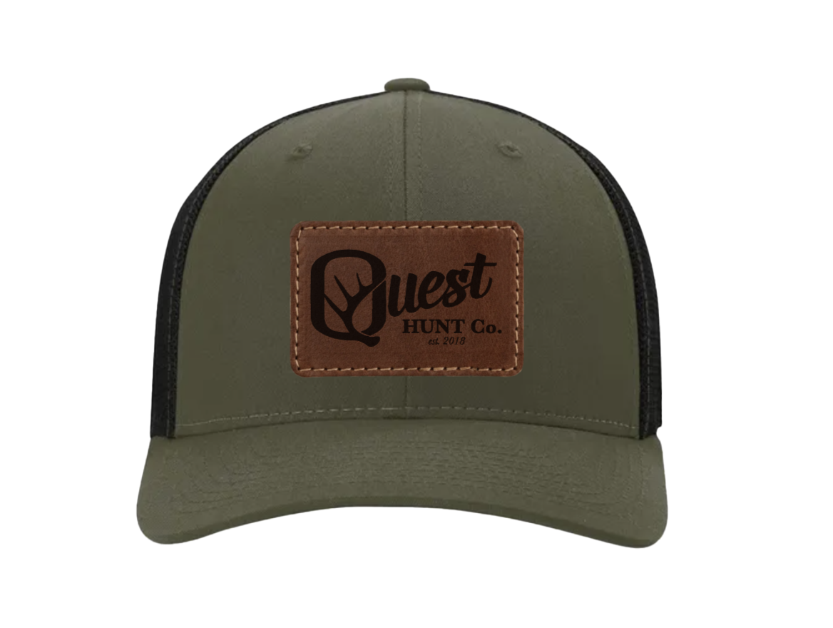 Loden & Black/Chestnut Leather Patch – Richardson Flexfit Hat (L/XL ...